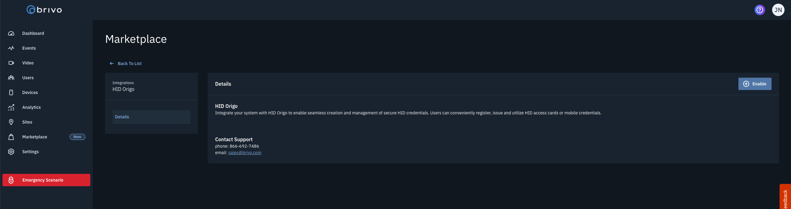HID Origo Activation in Marketplace